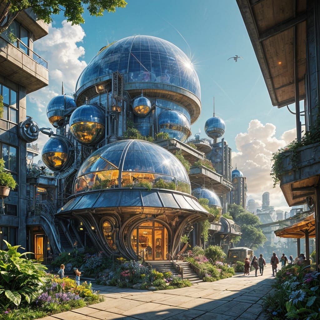 Solar punk landscape - Solar punk landscape