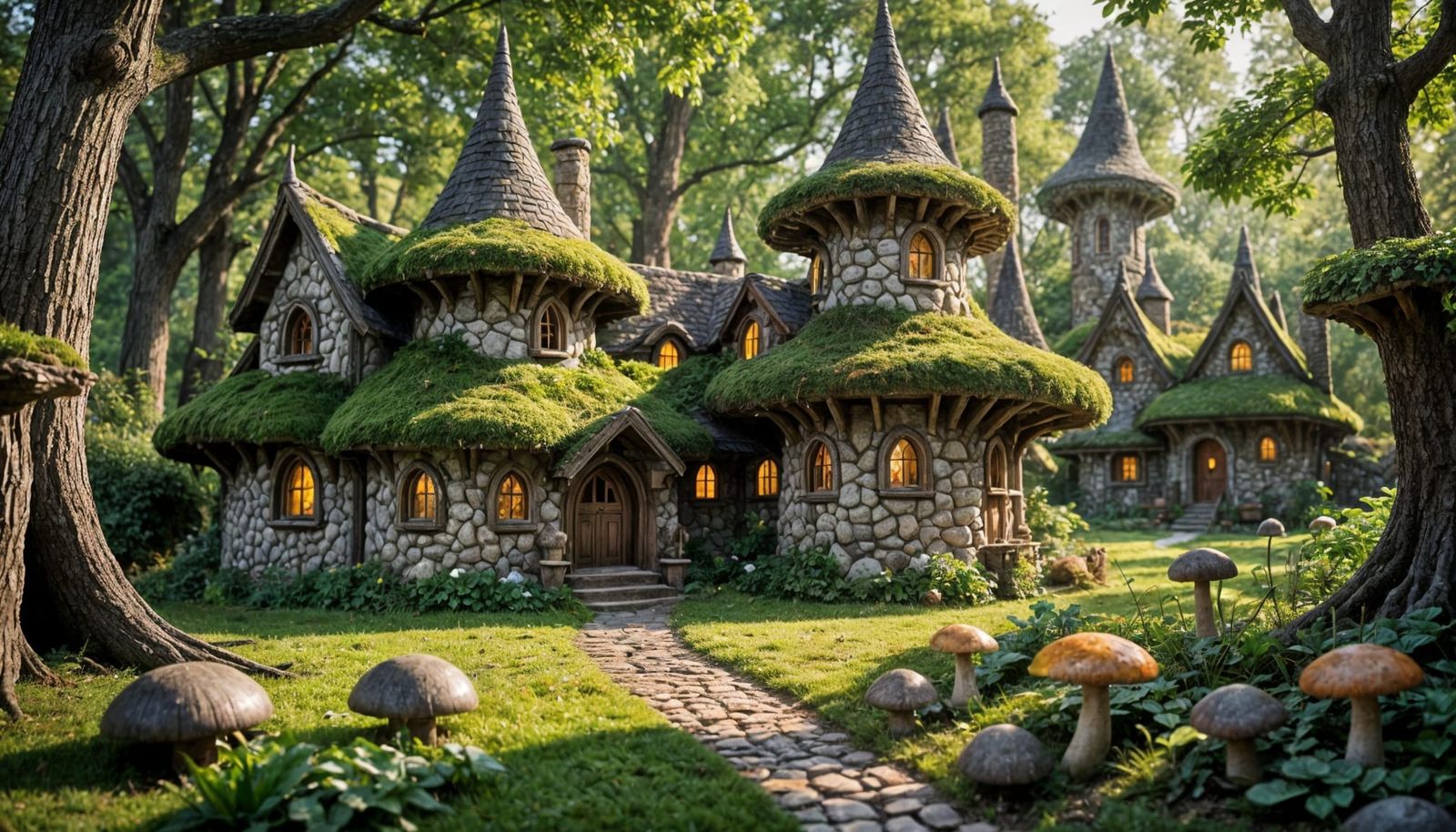 a fancy stone and wood cottage - Elven Castle Cottage in Enc...