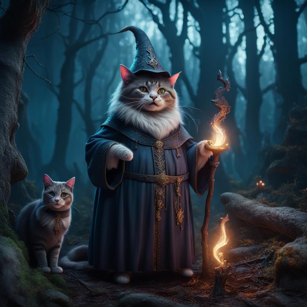 Cat Wizard I - AI Generated Artwork - NightCafe Creator