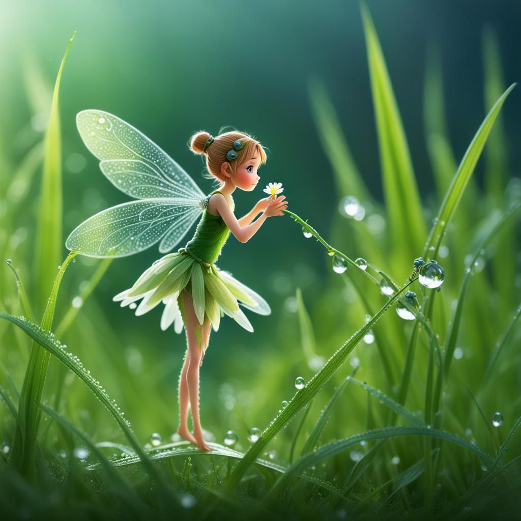 A tiny fairy who guards flowers - AI Generated Artwork - NightCafe Creator