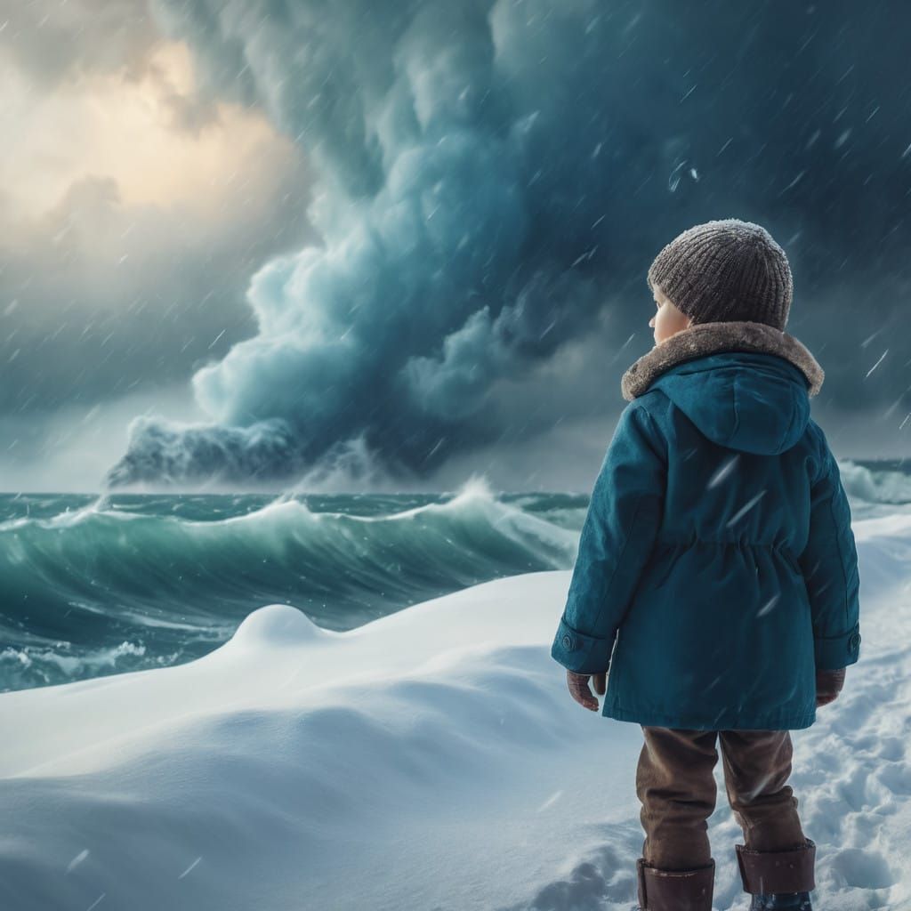 The storm conceals the sky at sea, And whirls the snow in frenzied ...