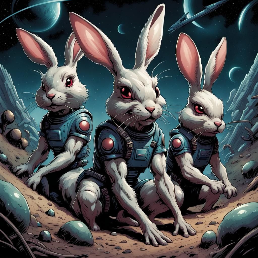 killer alien rabbits from Outerspace - AI Generated Artwork - NightCafe ...