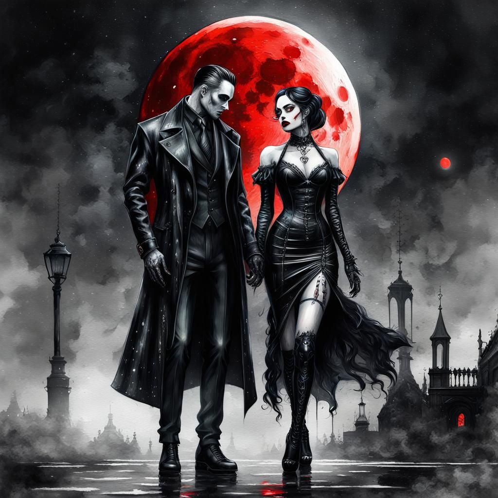 Goth couple - AI Generated Artwork - NightCafe Creator