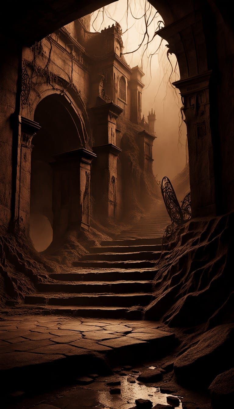 Ethereal Weeping Figure in Gothic, Eldritch Atmosp... - AI Art