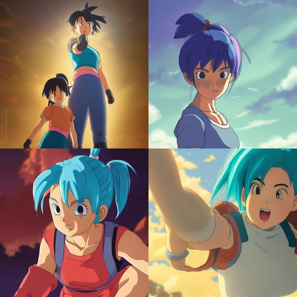 Bulma, from dragonball - AI Generated Artwork - NightCafe Creator