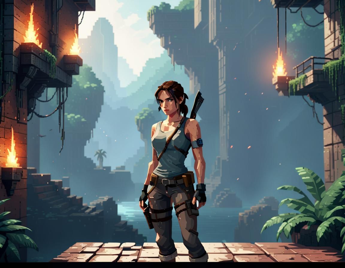 Modern pixel Lara - AI Generated Artwork - NightCafe Creator