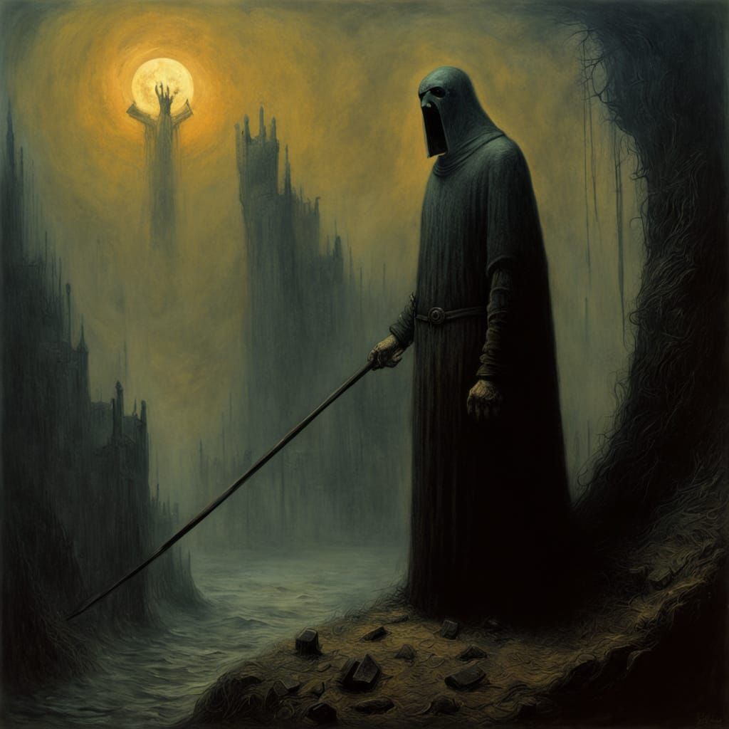 Executioner by Zdzislaw Beksinski - Cyberpunk Executioner in...