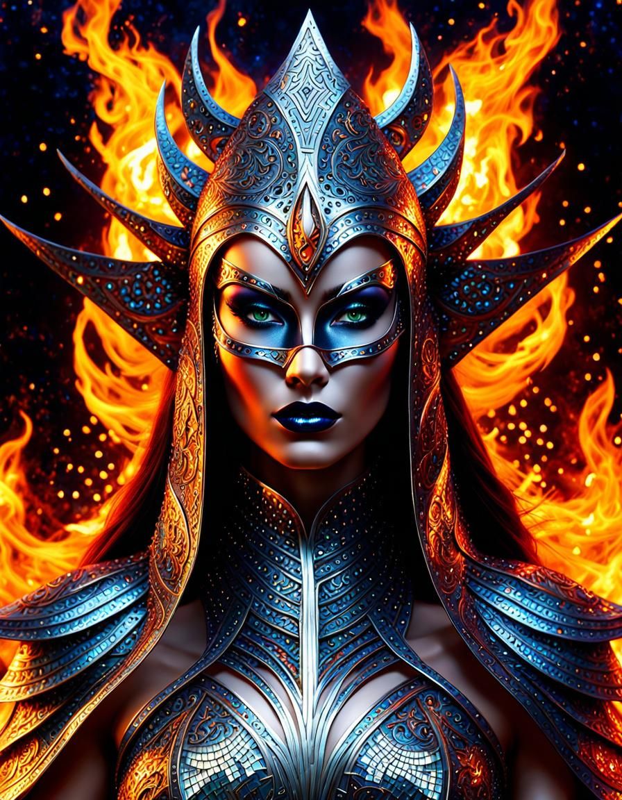Fire Sorceress - AI Generated Artwork - NightCafe Creator