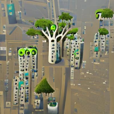Tree city - AI Generated Artwork - NightCafe Creator