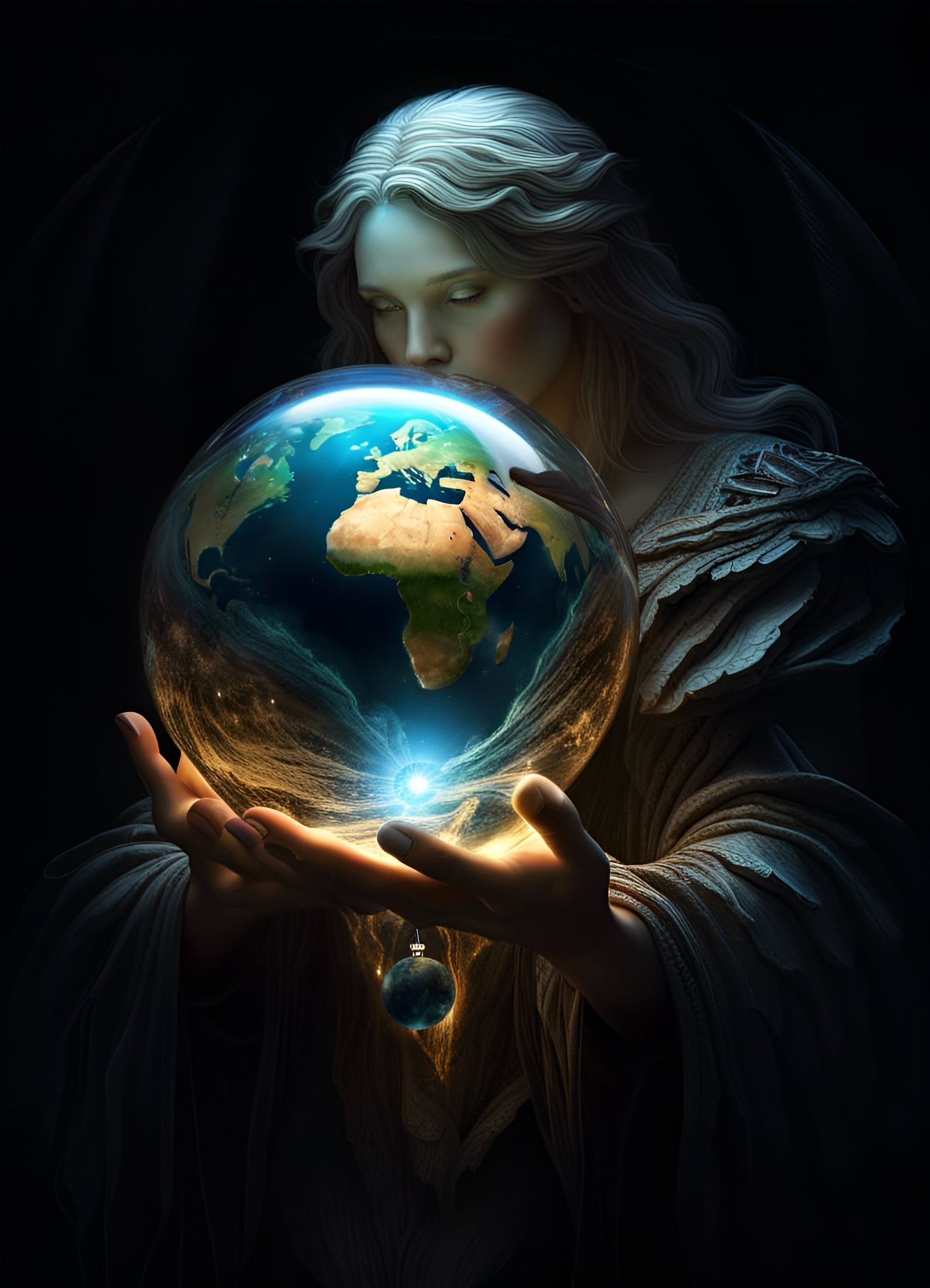 Angel save the Earth - AI Generated Artwork - NightCafe Creator