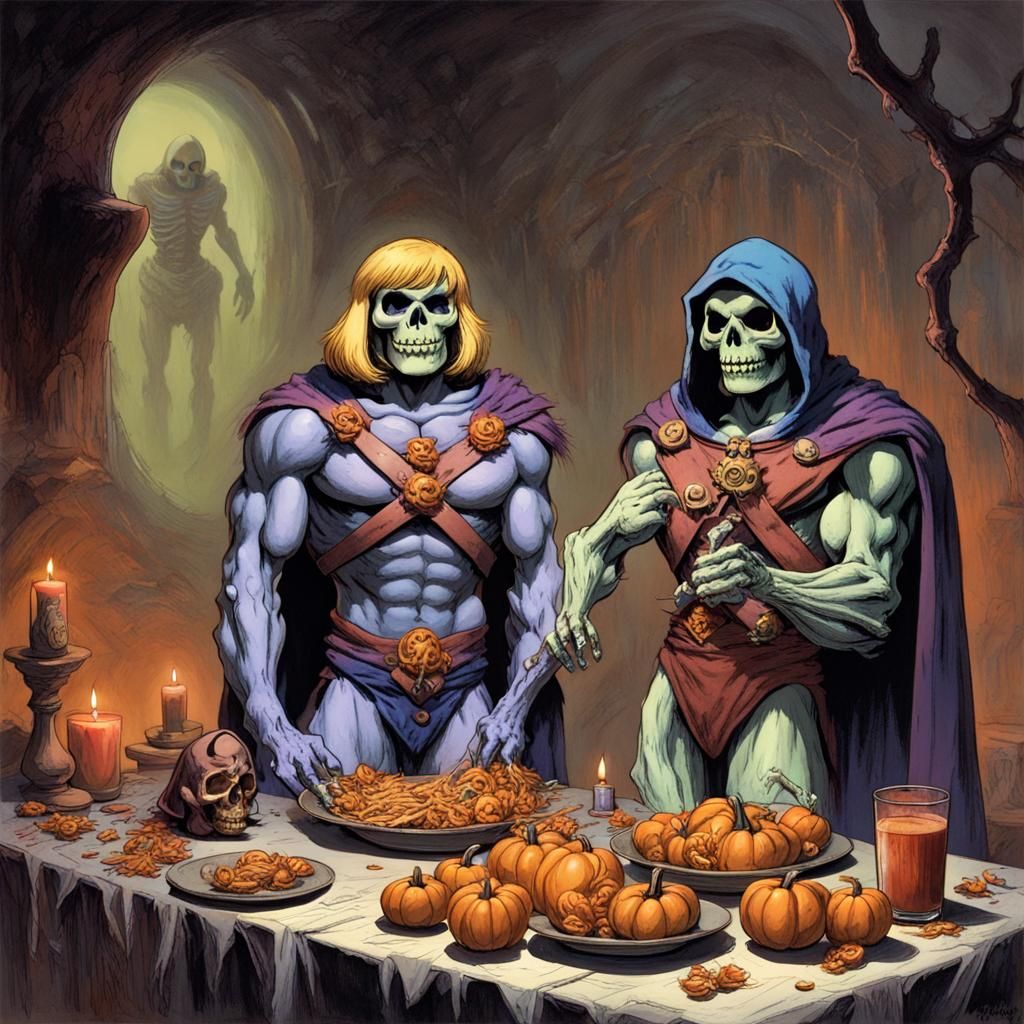He-man and Skeletor Halloween Party - AI Generated Artwork - NightCafe ...