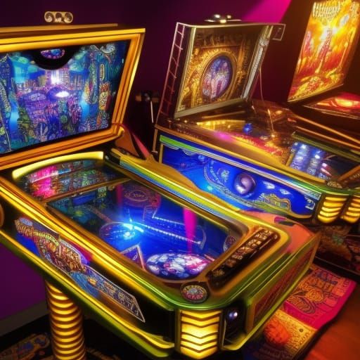 Pinball Machine - 007 - AI Generated Artwork - NightCafe Creator