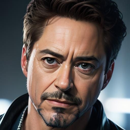 Portrait of Robert Downey as Tony Stark - AI Generated Artwork ...