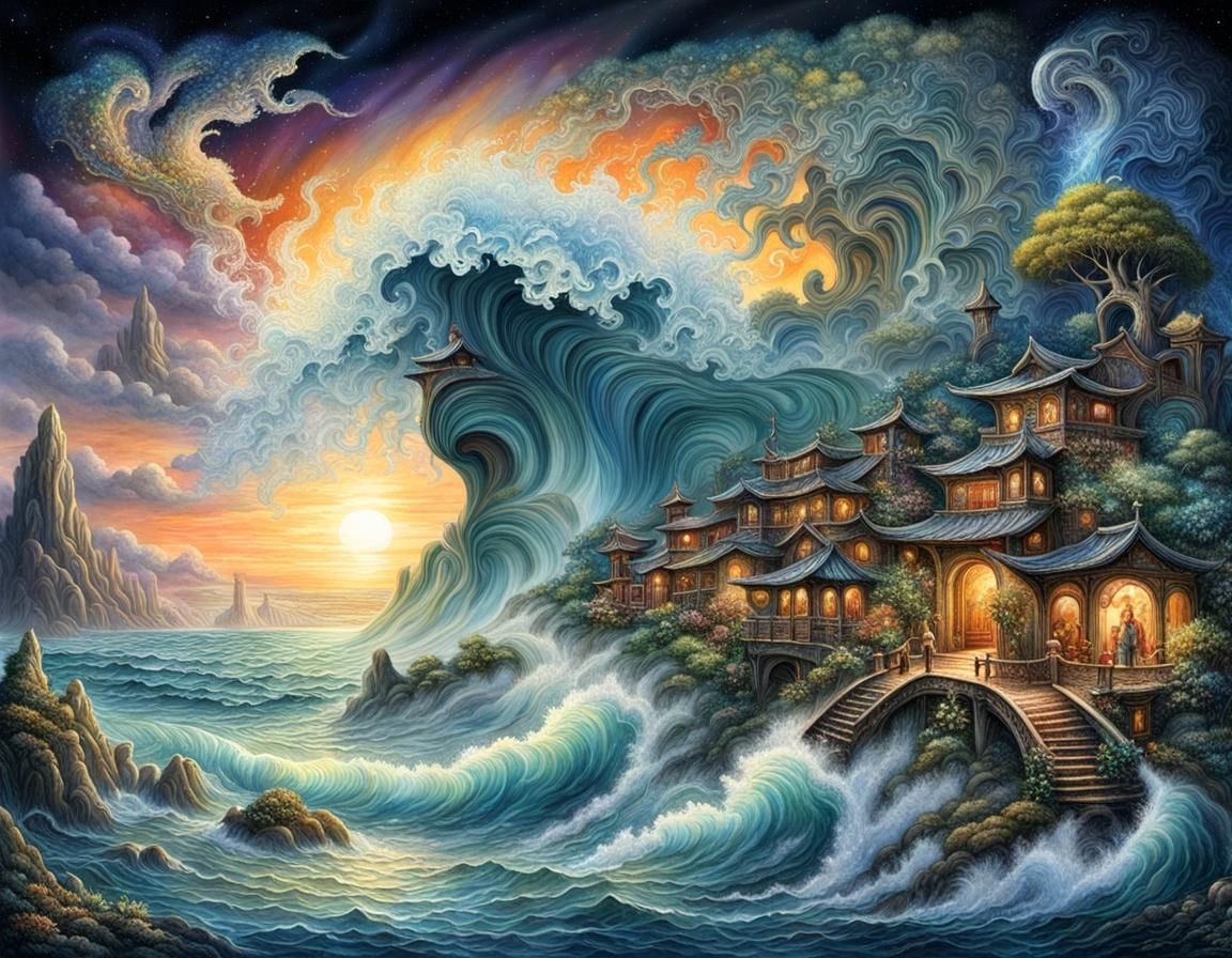 Tsunami - AI Generated Artwork - NightCafe Creator