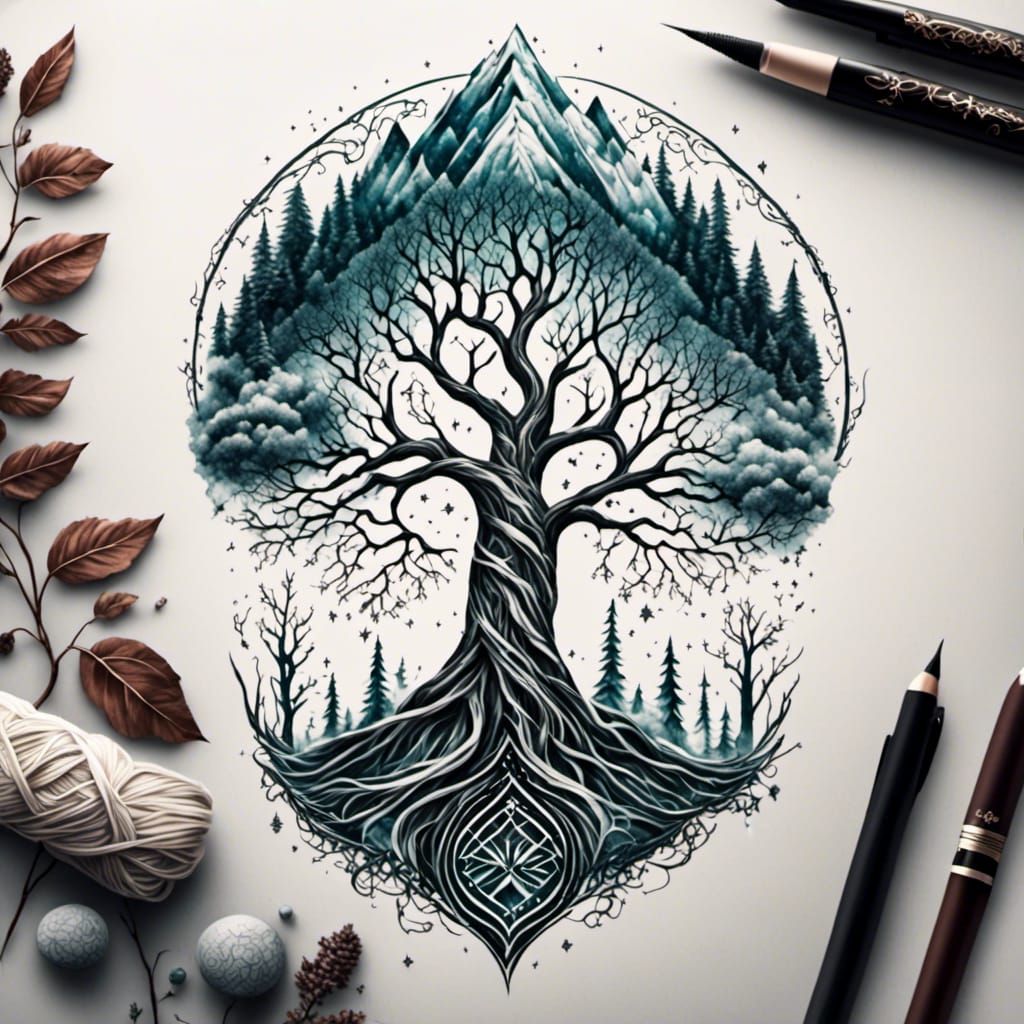 Make a Norse tribal tattoo - AI Generated Artwork - NightCafe Creator
