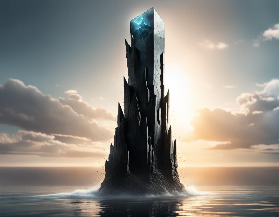 Black crystal tower - AI Generated Artwork - NightCafe Creator