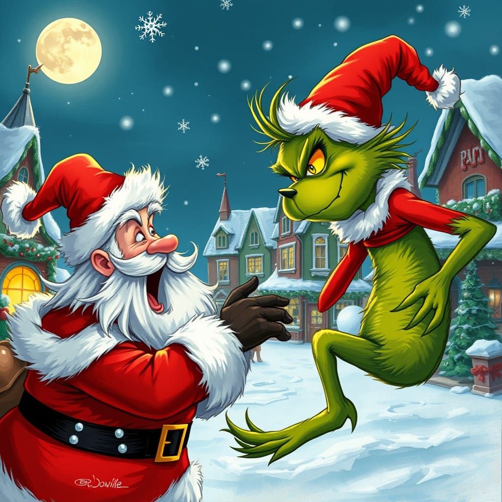 Santa and the Grinch 🎄 - Santa Battles the Grinch in Whimsi...