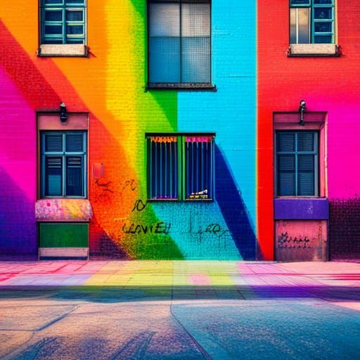 “Love is a Rainbow” Street Art - AI Generated Artwork - NightCafe Creator