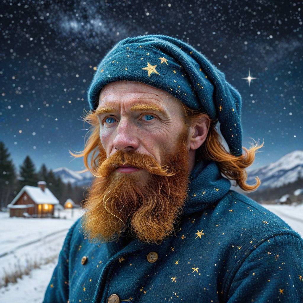 Starry, starry night and coat - Vincent Van Gogh as Santa Cl...