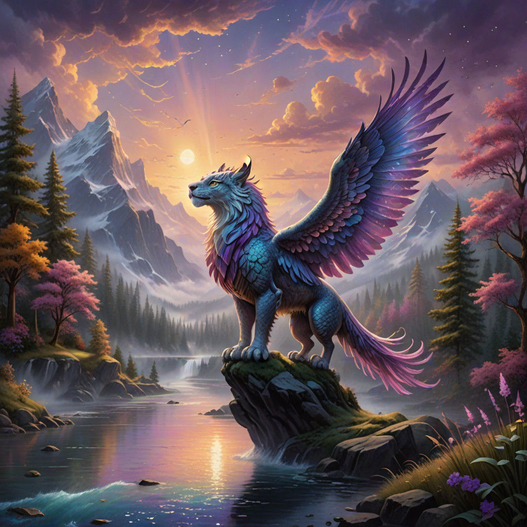 a mythical Griffin-Tiger in all its glory. With the powerful body and ...