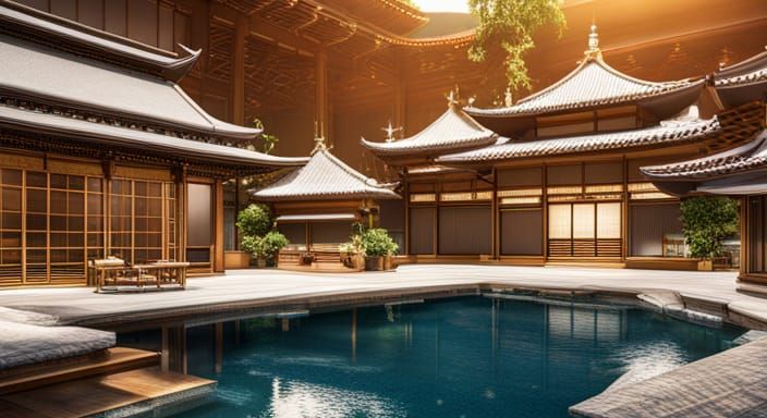 Lavish Japanese Pools - AI Generated Artwork - NightCafe Creator