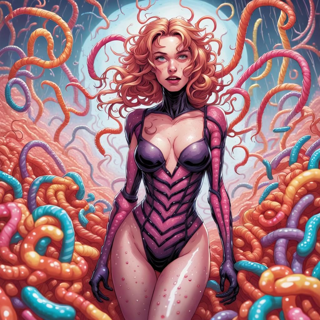 Gummi Worm Queen - AI Generated Artwork - NightCafe Creator