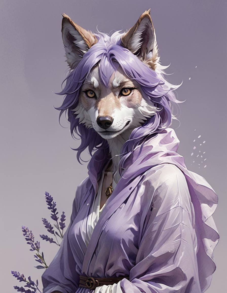 Lavender Wolf - AI Generated Artwork - NightCafe Creator