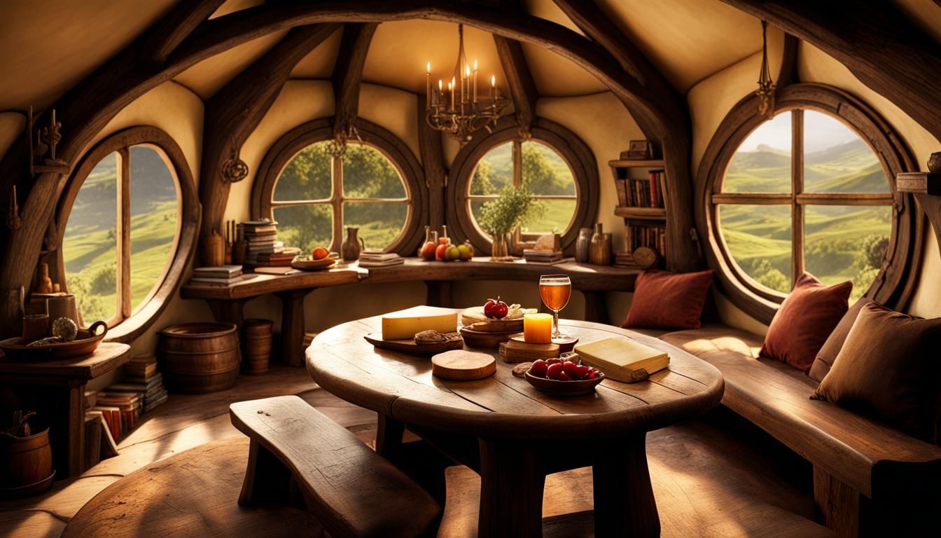 Hobbit house - interior - AI Generated Artwork - NightCafe Creator