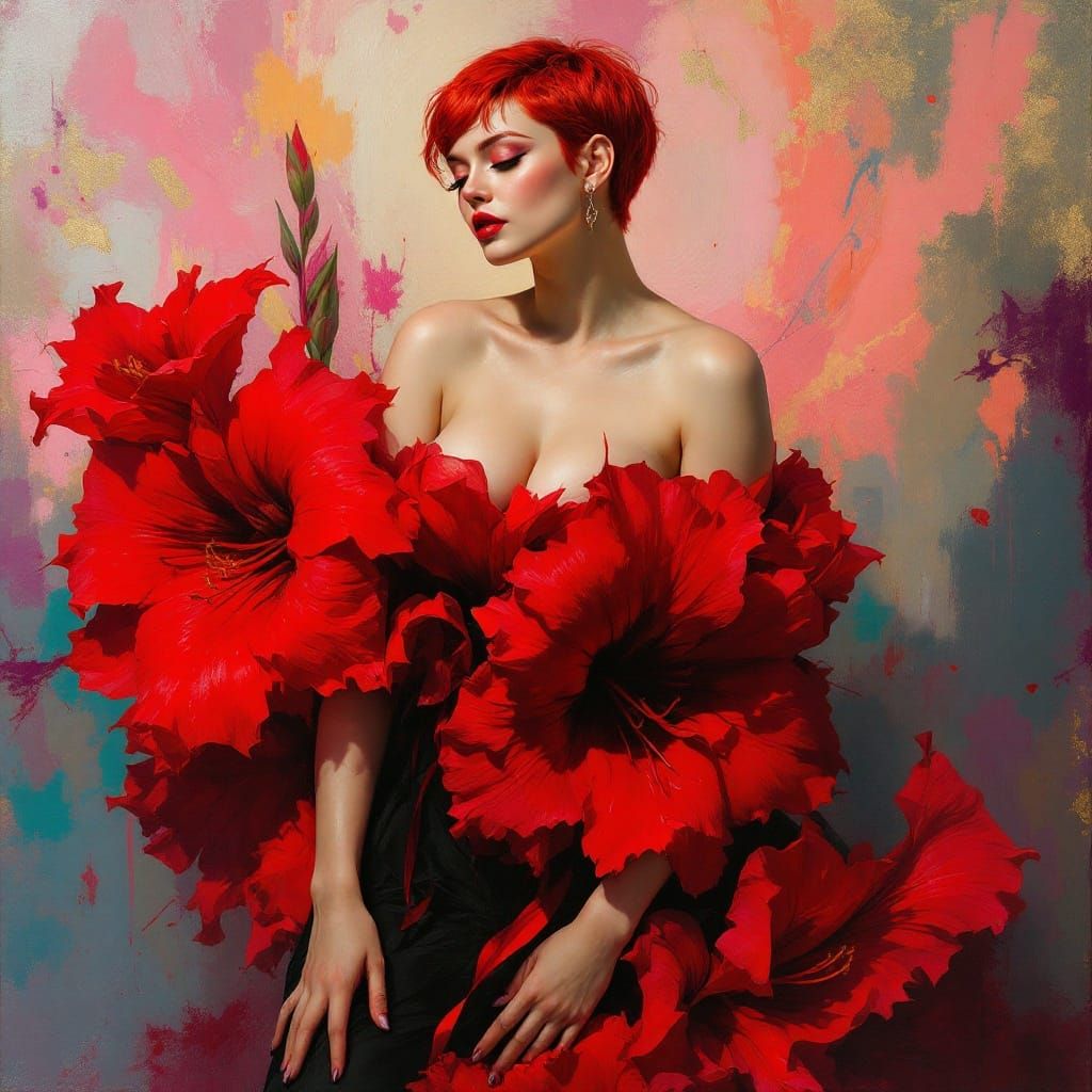 Flowers. Lady Gladiolus. - Flowers. Lady Gladiolus.