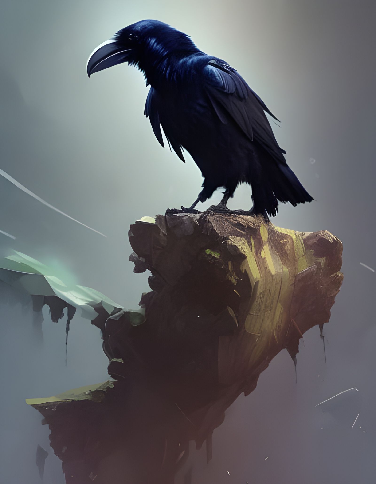 Battered & Starving Raven. - AI Generated Artwork - NightCafe Creator