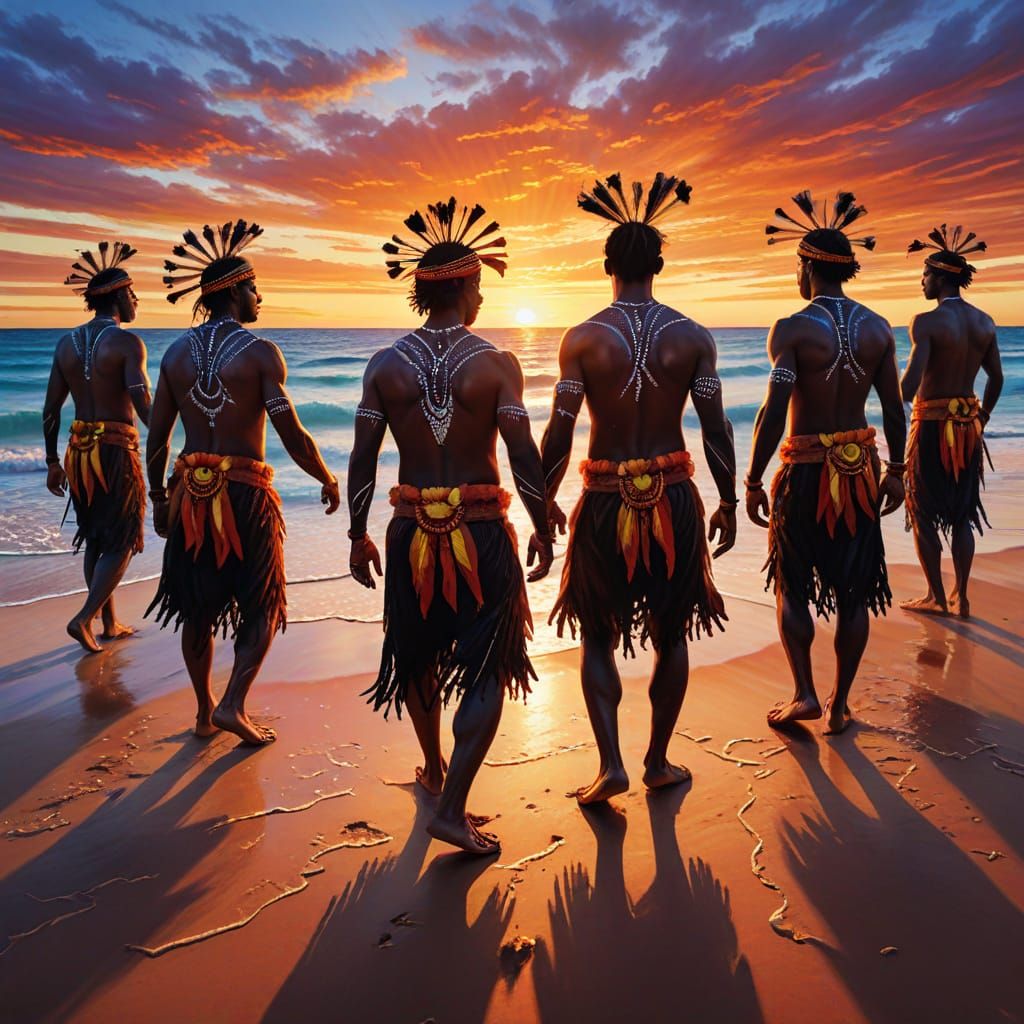 Image of a group of young men in traditional regalia, PERFORMING the ...