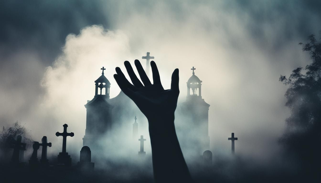 Six-fingered man rising from the grave. - AI Generated Artwork ...