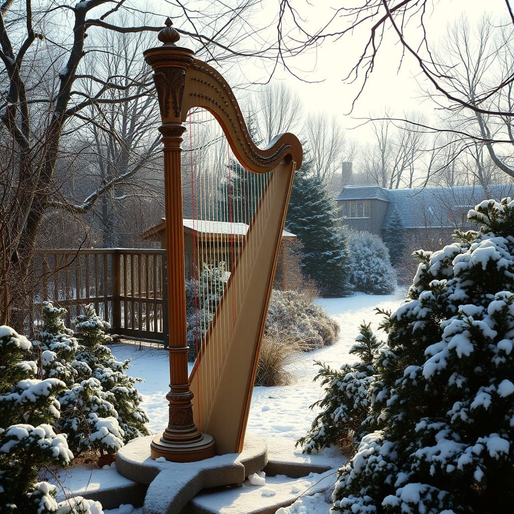 Classical harp - Ethereal Harp in Scottish Winter Garden, Pr...