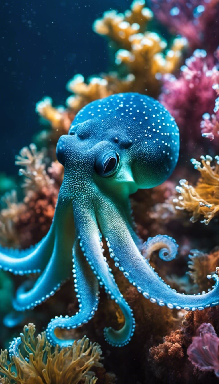 "Professional underwater photography of Beautiful Octopus with vibrant ...