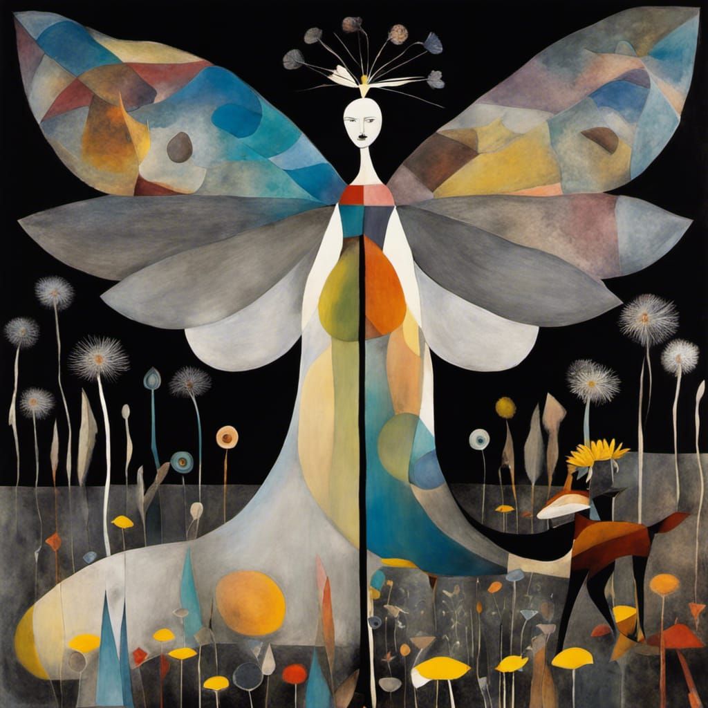 Foxes and Winged fairies in a Million Dandelion dreamscape, making ...