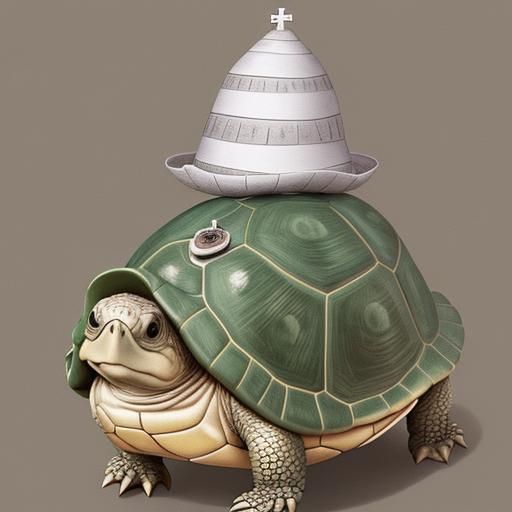 A turtle wearing the pope hat - AI Generated Artwork - NightCafe Creator