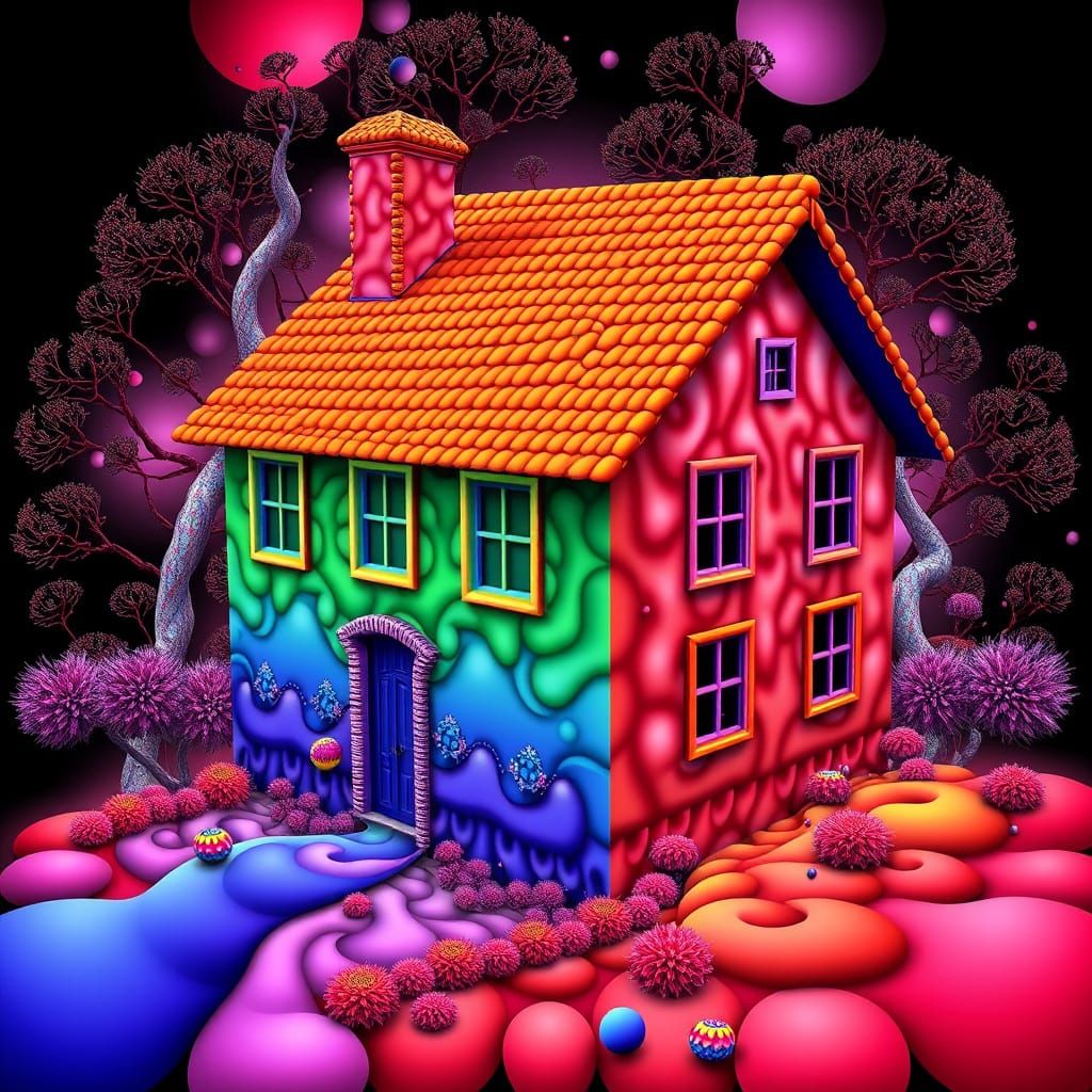 Colored Inverted House Escher Mandelbrot