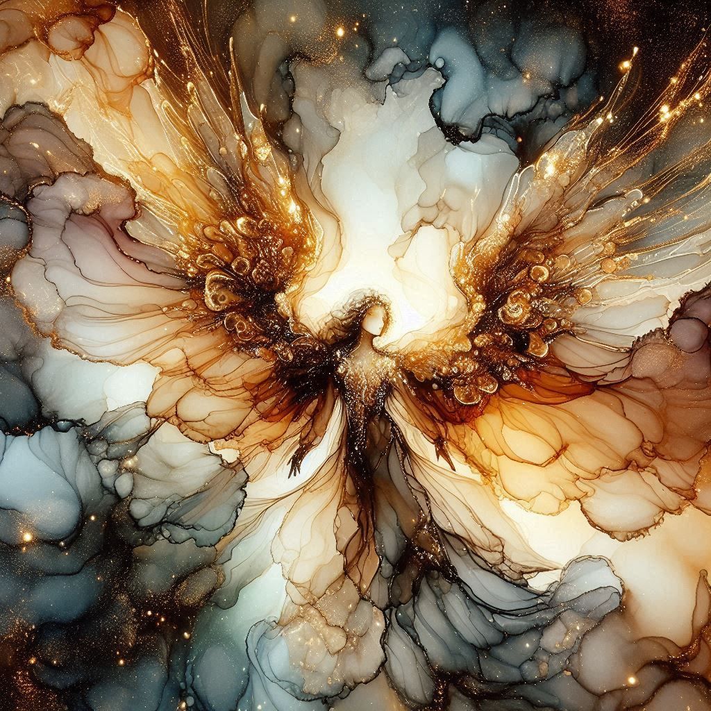 Alcohol Ink Angel - AI Generated Artwork - NightCafe Creator