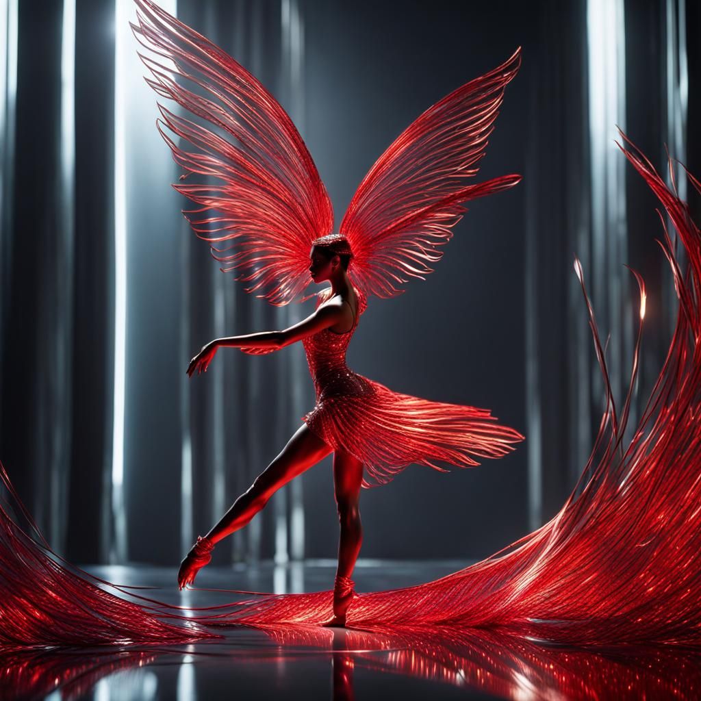 Red crystal ballerina - AI Generated Artwork - NightCafe Creator