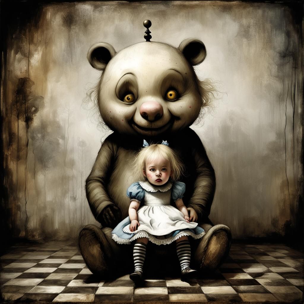 "Alice in Wonderland- Baby Alice with Tweedle DumBear": photograph by ...