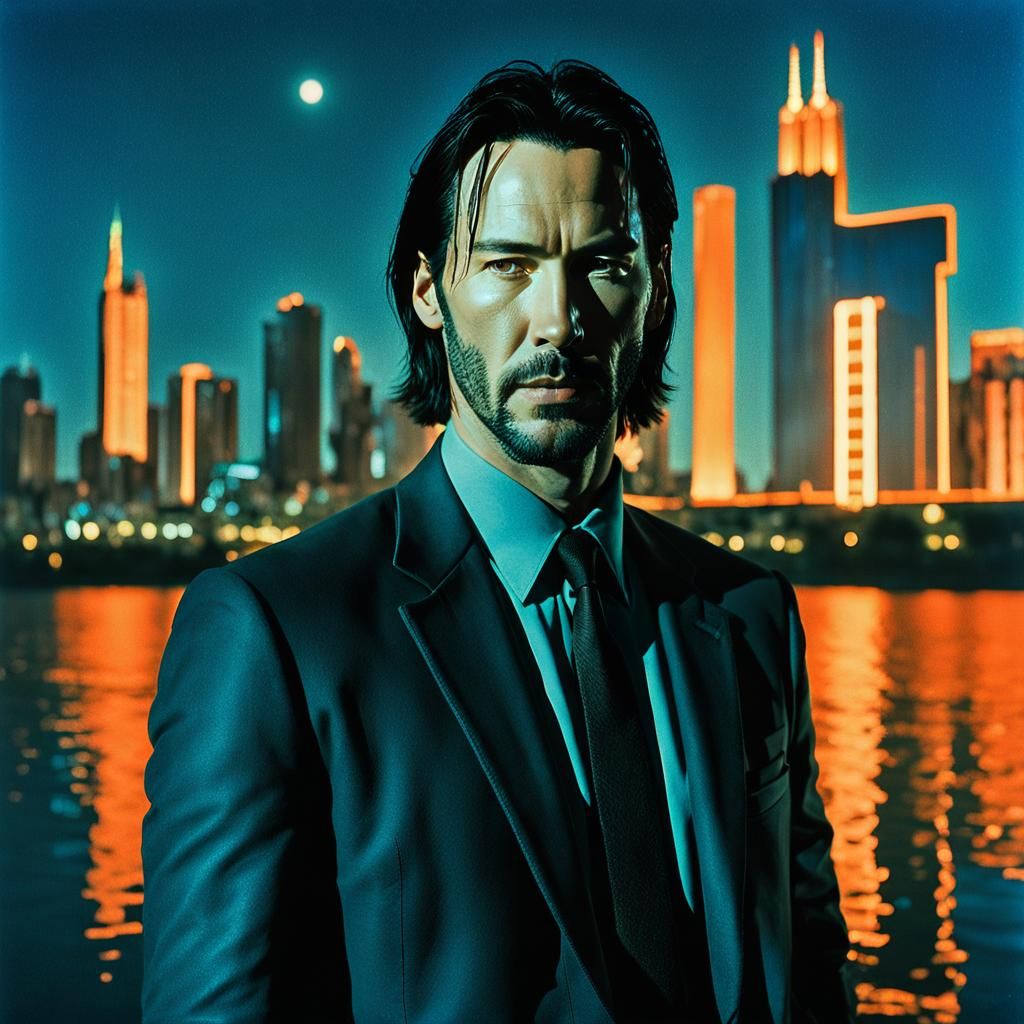 Head and torso portrait of Keanu Reeves' character in The Matrix. Set ...