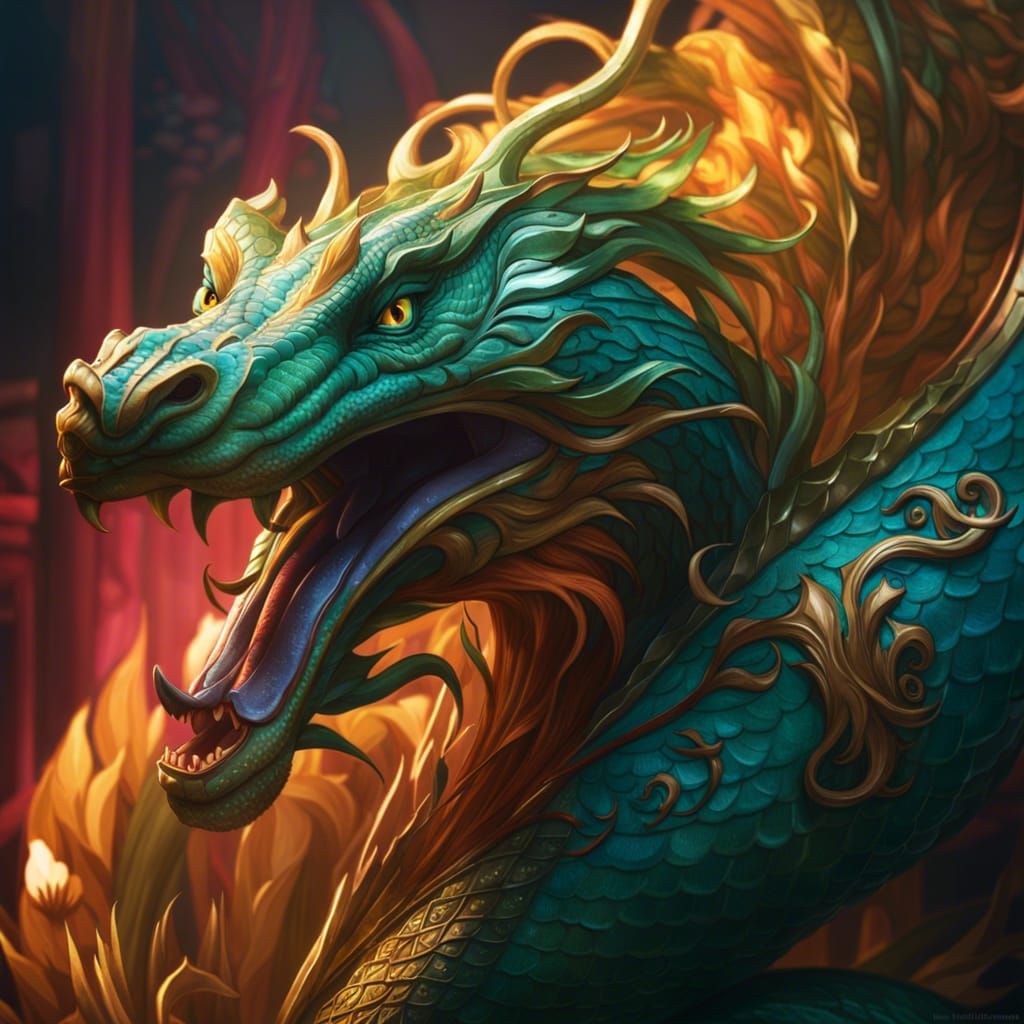 Hydra Greek mythological serpentine creature - AI Generated Artwork ...