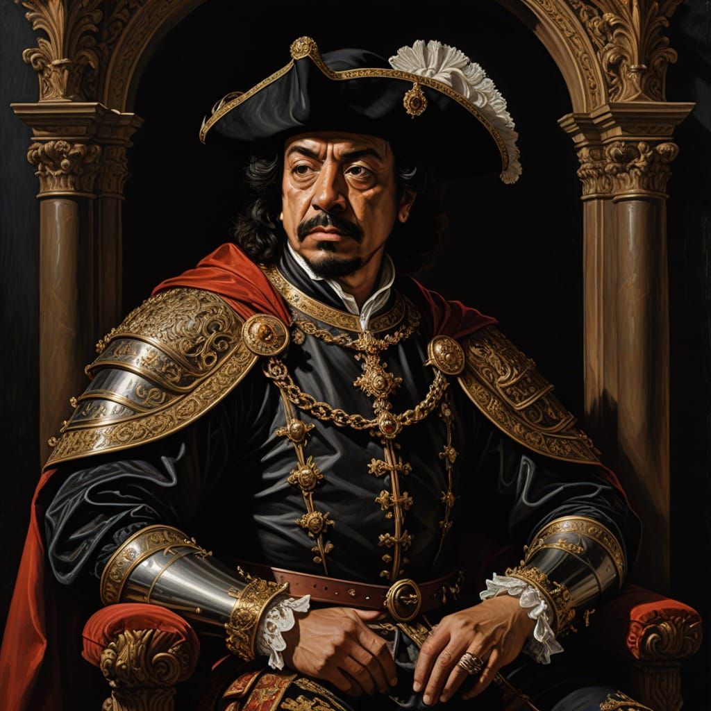 Medieval Spanish Conquistador Portrait of Carlos S... - AI Art
