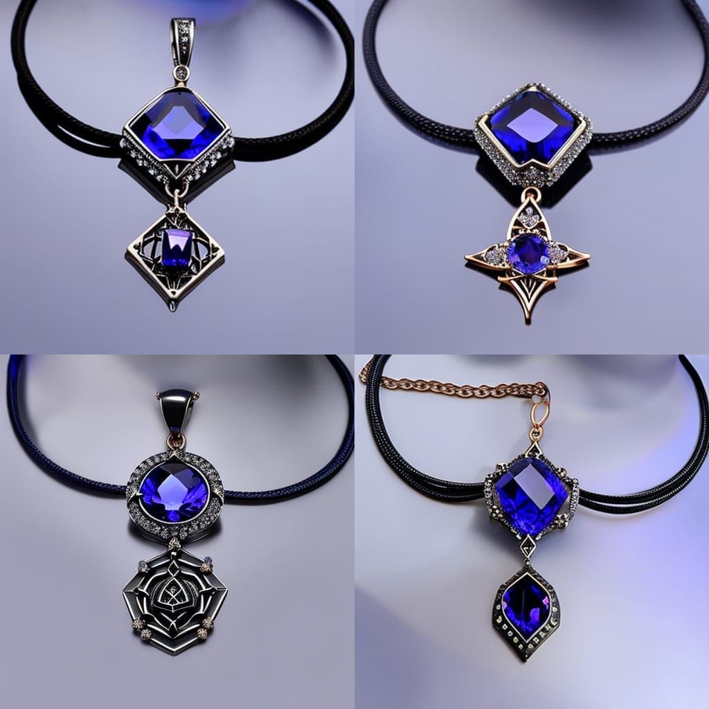 Ethereal Tanzanite crystal gothic necklace with Tanzanite crystal ...