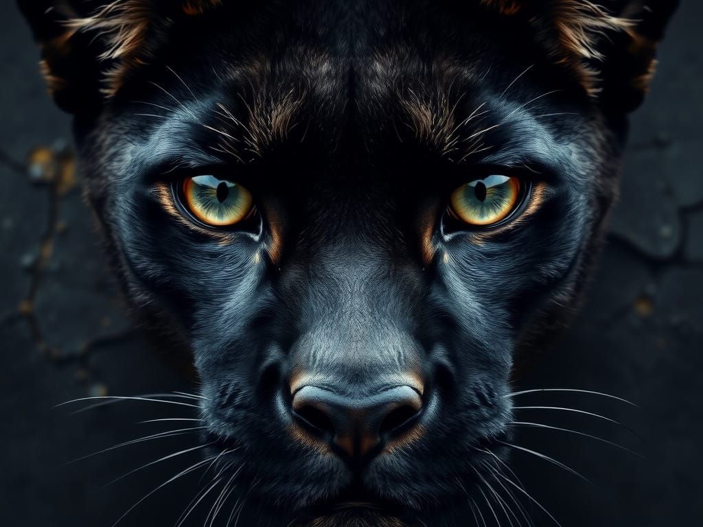Puma's eyes - Resilient Puma Portrait in Hyper-Realistic Sty...