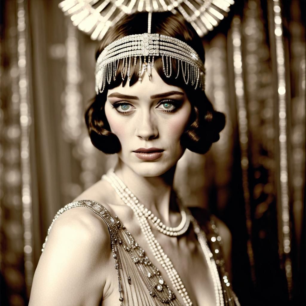 Emily Blunt as a flapper girl - AI Generated Artwork - NightCafe Creator