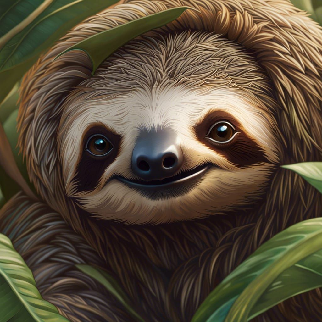 Sloth portrait - AI Generated Artwork - NightCafe Creator