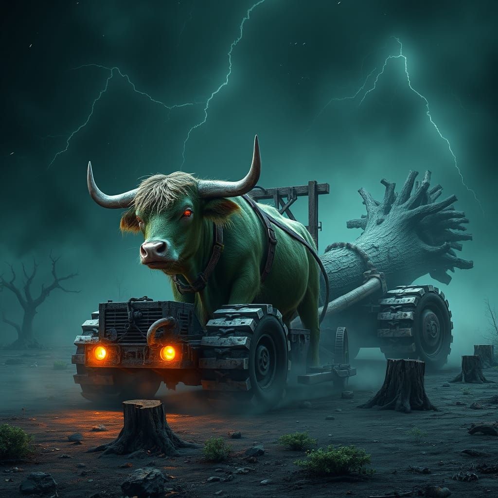 Grunt - Cyberpunk Apocalypse Beast Drives Logging Skidder Th...