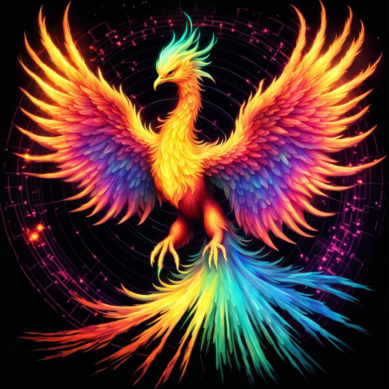 Spectrum Cosmic Serenade Mythical Phoenix reborn from a Oscilloscope ...