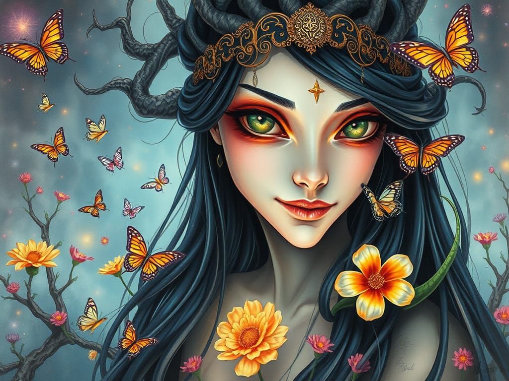 surreal splash art. watercolor drawing. head to feet portrait of a ...